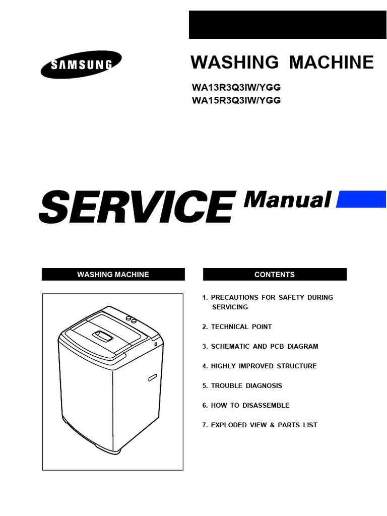 Samsung Wa13r3q3iw - Ygg (C-8523.S. Full) | PDF | Screw | Manufactured Goods