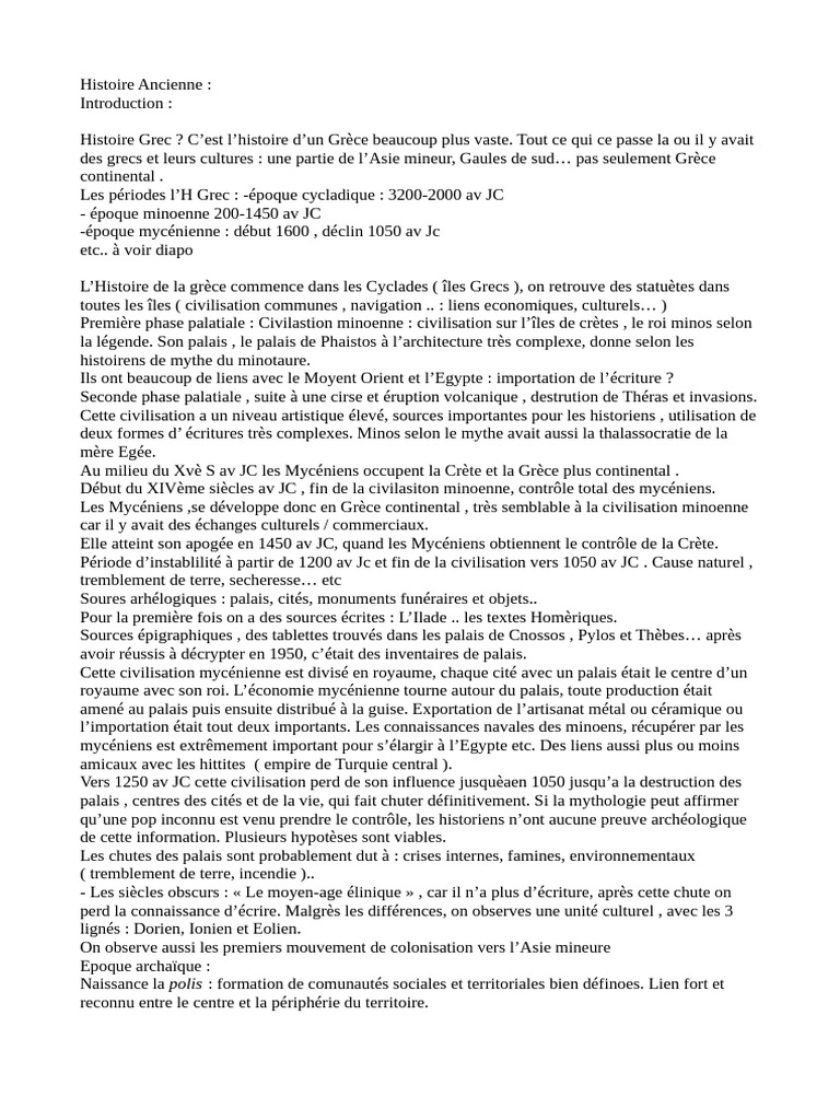 Histoire de la Grèce Antique en Bref | PDF | Sciences sociales | Classiques