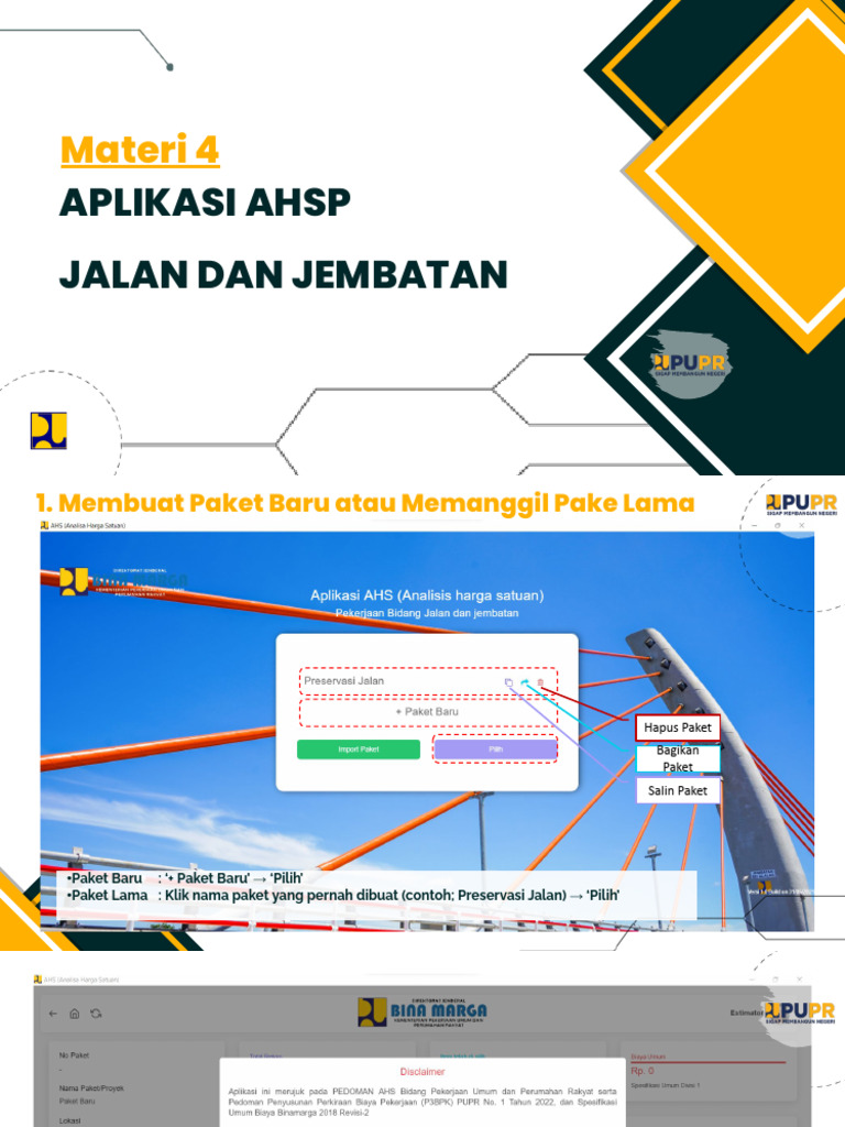 Materi 4. Aplikasi AHSP Bina Marga | PDF