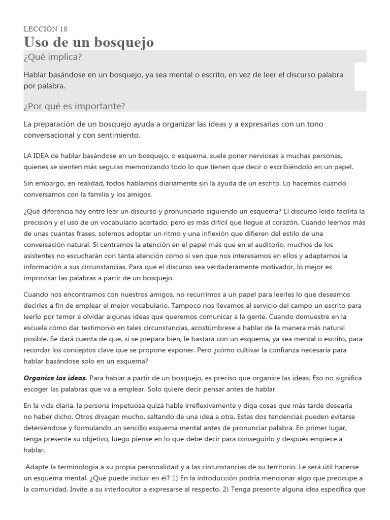 18 Buen Uso de Bosquejo | PDF