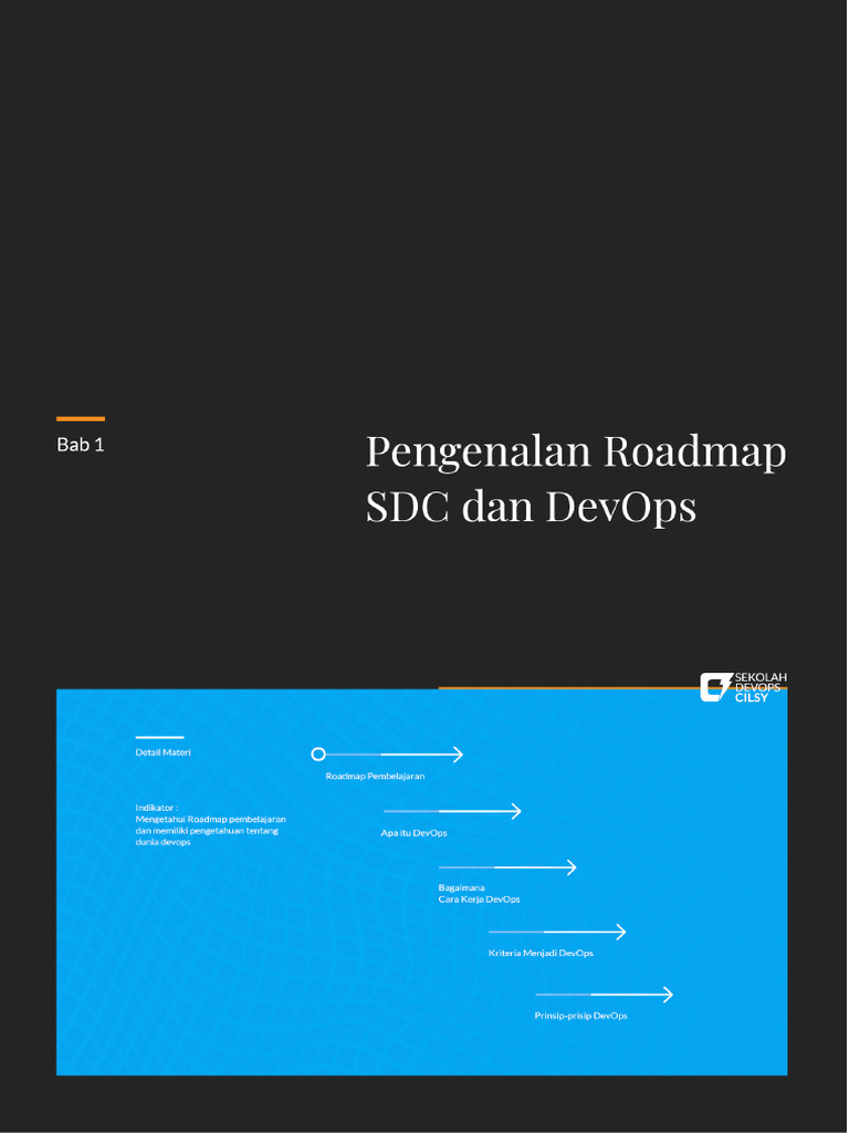 Bab 1 Pengenalan Roadmap SDC Dan DevOps Sekolah DevOps Cilsy | PDF