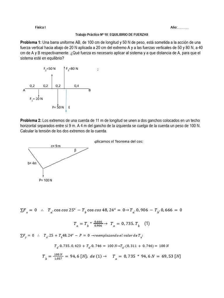 T.P. 10 Estática 2023 | PDF