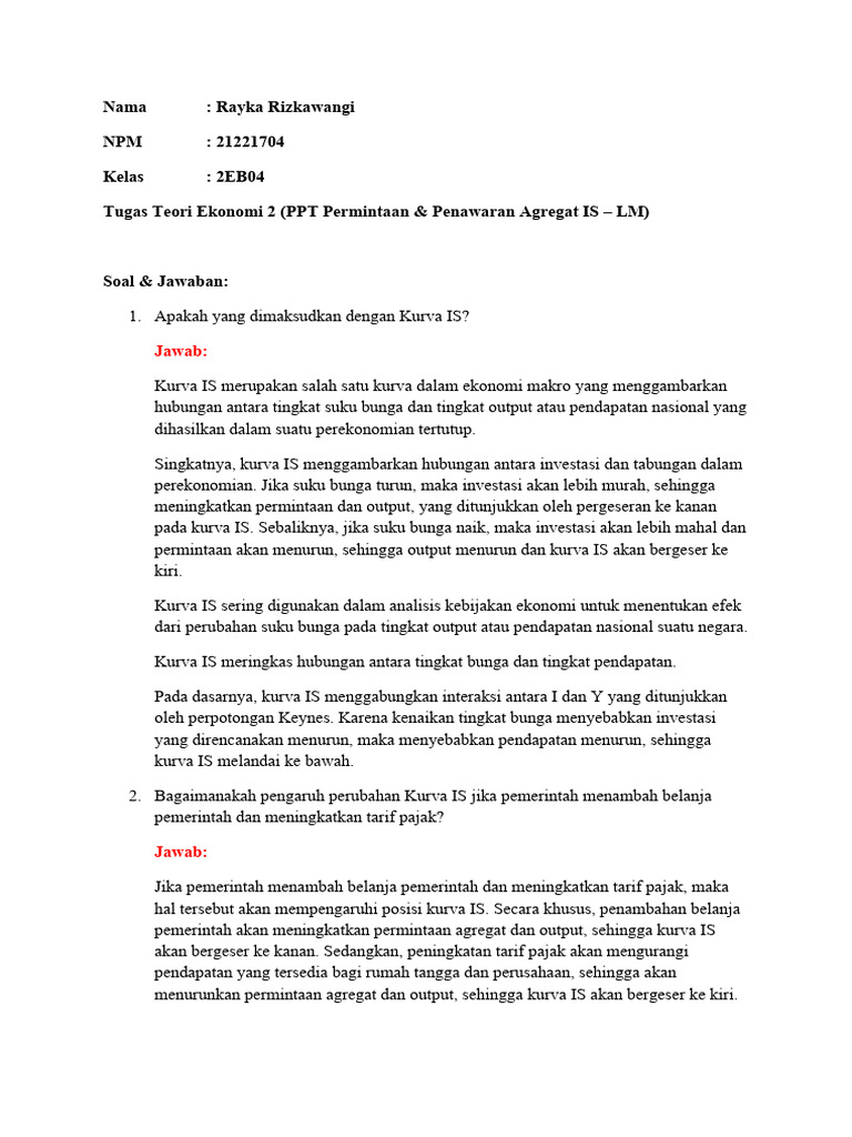 Rayka Rizkawangi - 2eb04 - Tugas 5 Te2 | PDF | Pengelolaan Keuangan & Uang