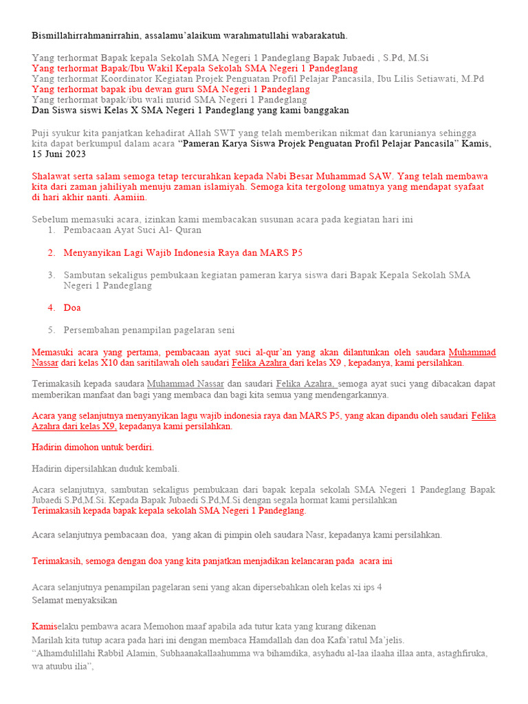 TEKS MC Seminar Kewirausahaan-1 | PDF