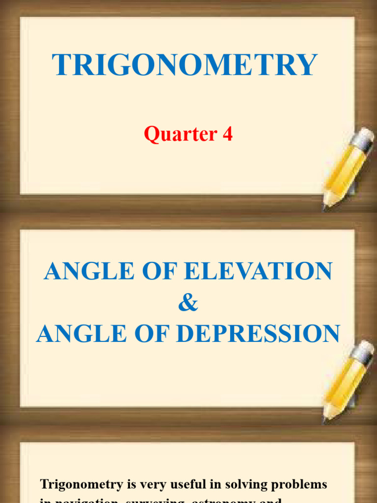 Angle of Elevation & Depression Guide | PDF