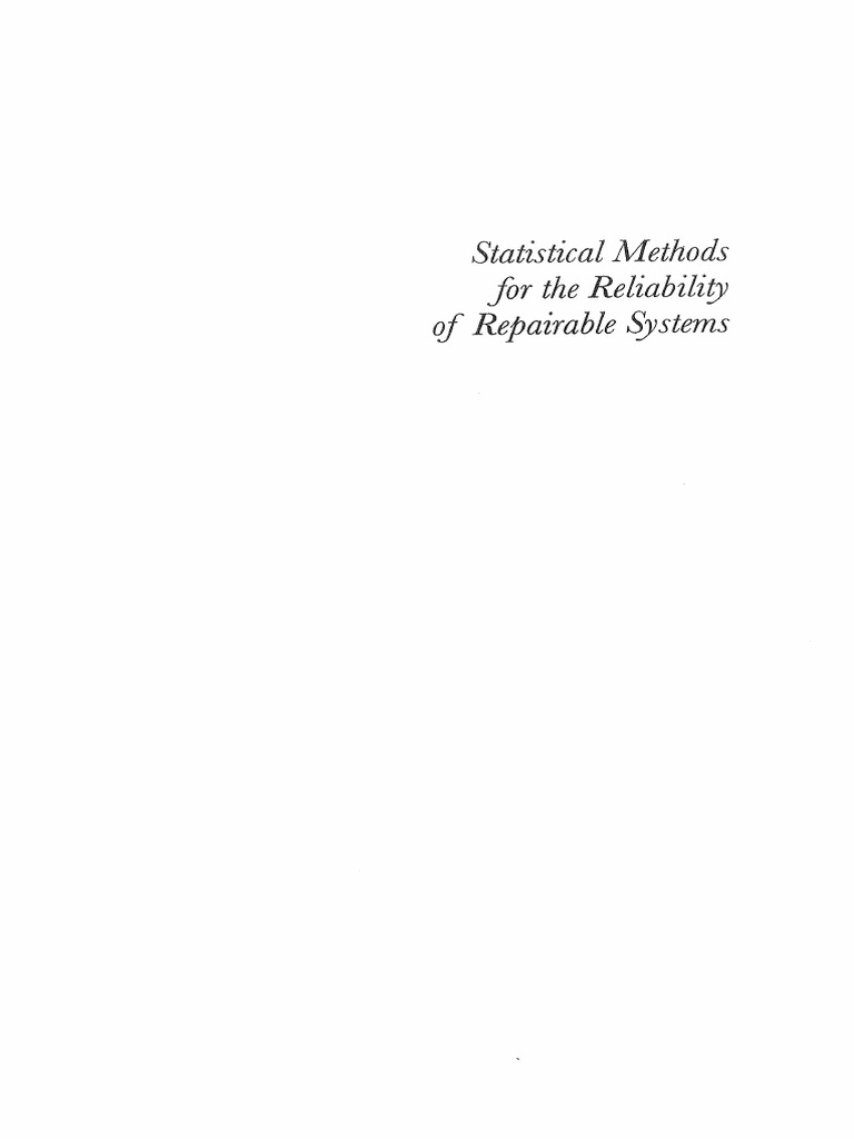 Statistical Methods For The Reliability of Repairable Systems | PDF