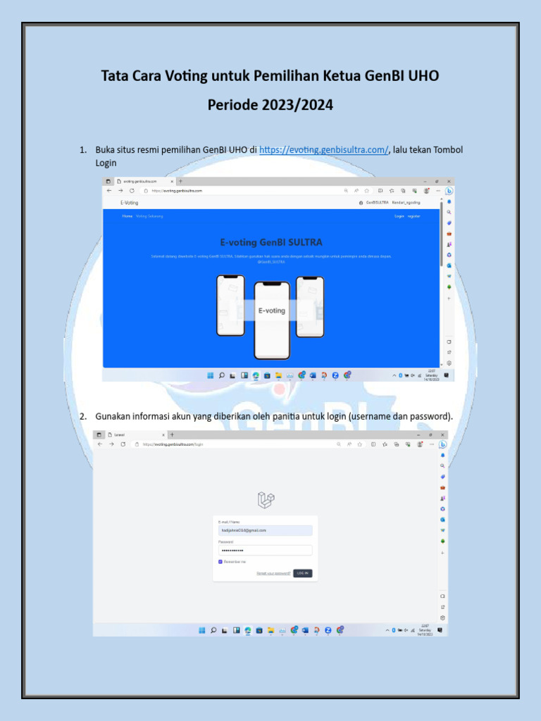 Tata Cara Voting Untuk Pemilihan Ketua GenBI UHO | PDF