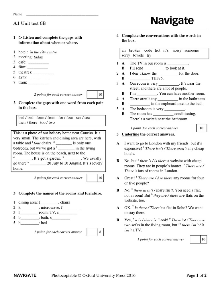 Unit Test 6B | PDF