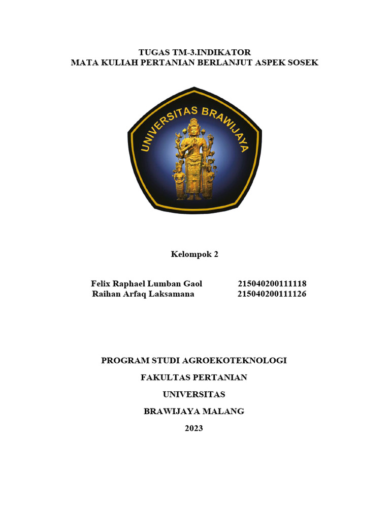 Tugas TM 3 SOSEK_Kelompok 3_Raihan Arfaq Laksamana_Felix Raphael Lumbangaol | PDF