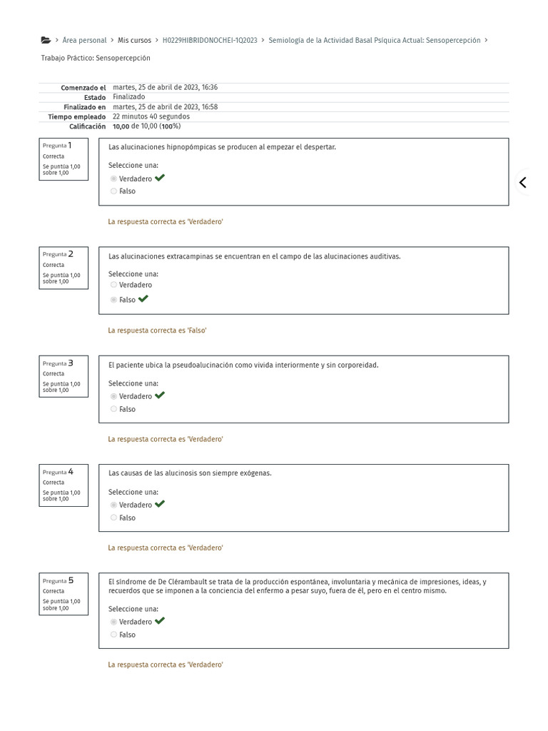 Trabajo Práctico - Sensopercepción | PDF