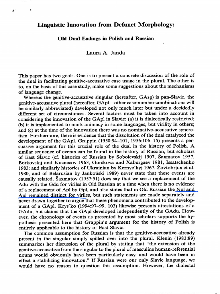 Linguistic Innovation From Defunct Morphology | PDF