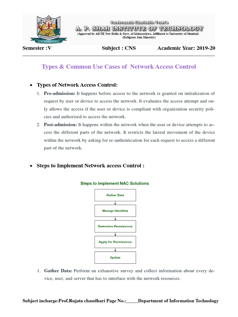 Types of NAC, Its Implementation COmmon Use Cases | PDF