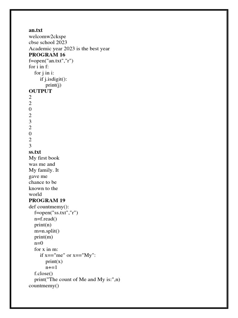 File Handling Book Programs | PDF | Games & Activities | Computers File Handling Book Programs | PDF | Games & Activities | Computers