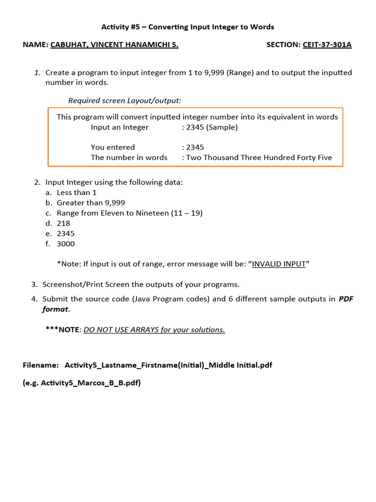 Activity5 Cabuhat V H S | PDF | Teaching Methods & Materials | Computers