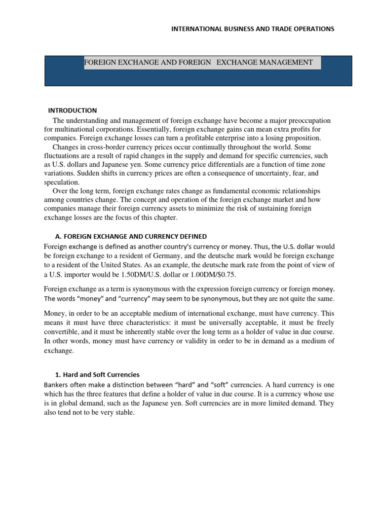 Foreign Exchange Management Essentials | PDF | Business | Finance ...