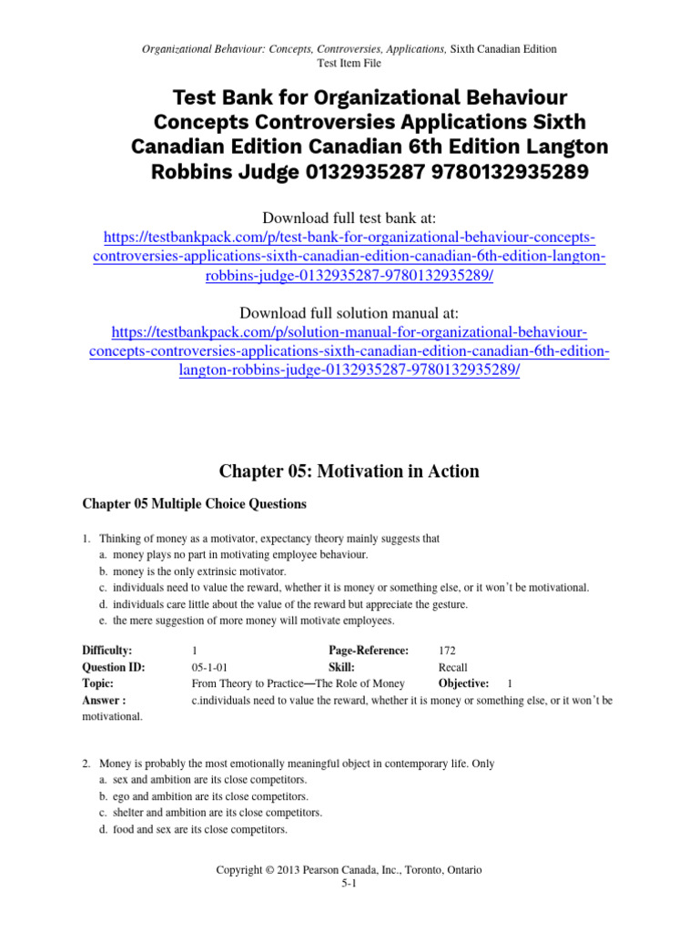 Organizational Behaviour Concepts Controversies Applications Sixth ... Organizational Behaviour Concepts Controversies Applications Sixth ...