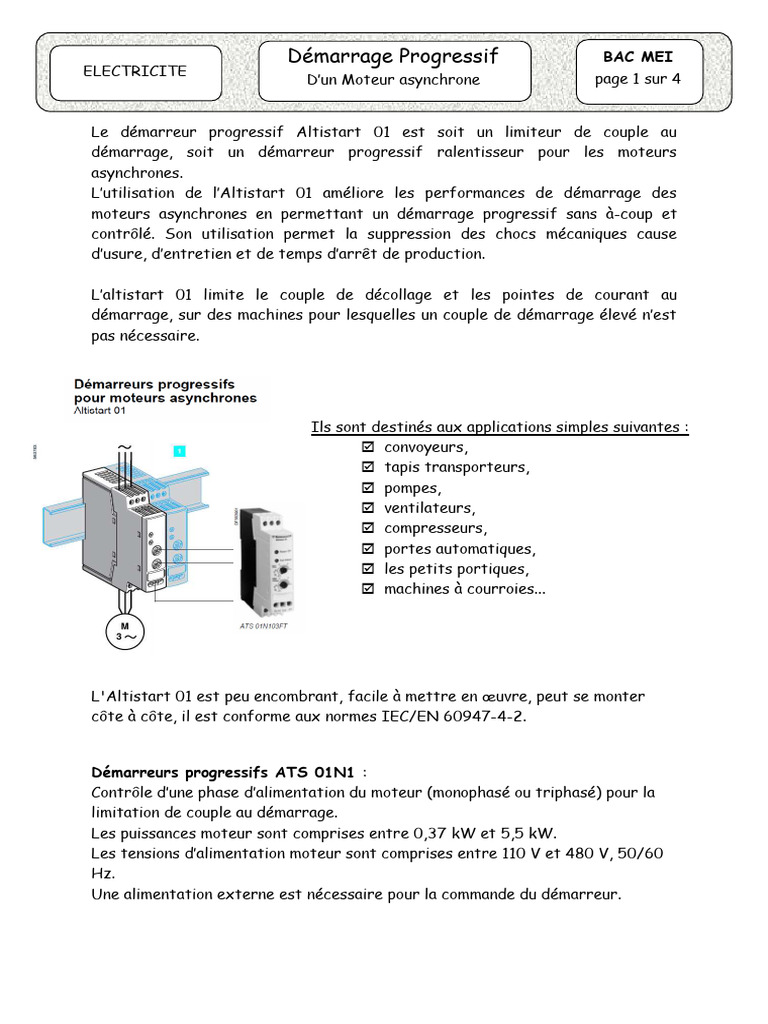 Démarrage Progressif Moteur Asynchrone | PDF