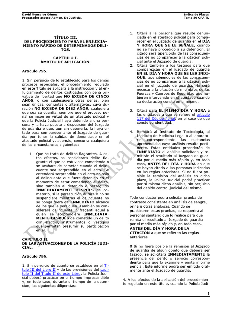 Ndice de Plazos Tema 50 GPA. | PDF