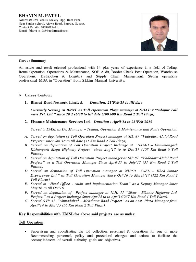 Updated Resume of Bhavin Patel | PDF