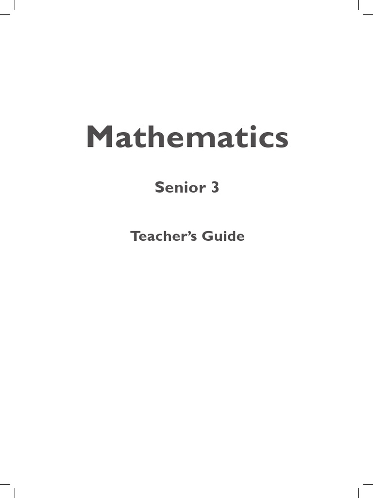Maths Senior 3 TG | PDF