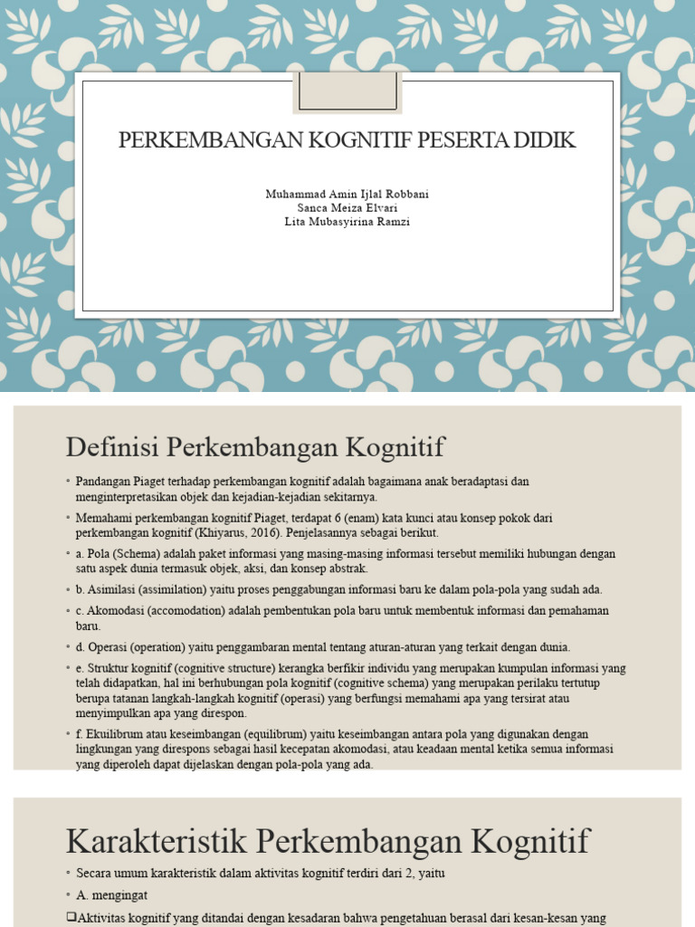 Perkembangan Kognitif Peserta Didik | PDF