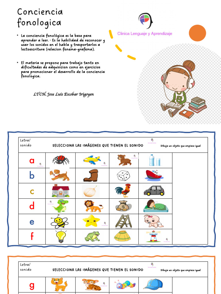 Conciencia Fonologica 1 Propio | PDF