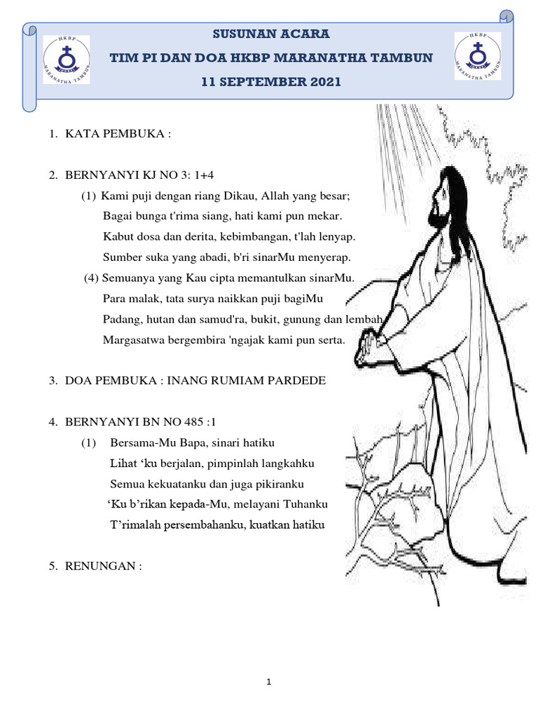 SUSUNAN ACARA PI Dan DOA 11 SEPT 2021 | PDF