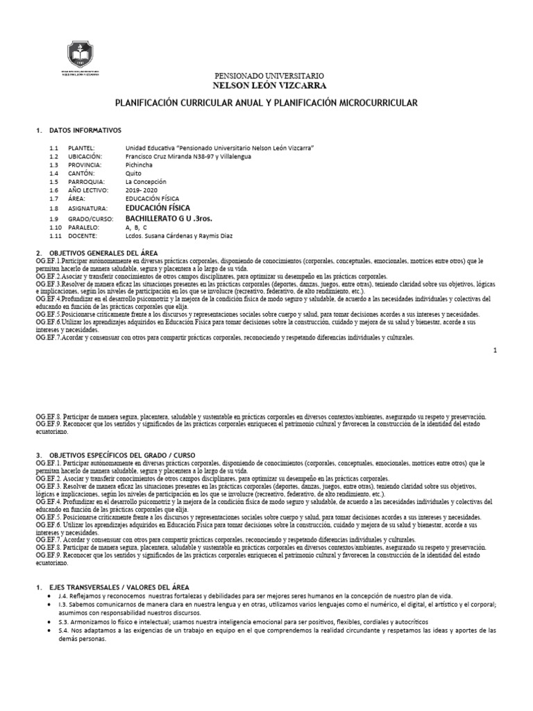 Nivel - Bachillerato 3ros | PDF