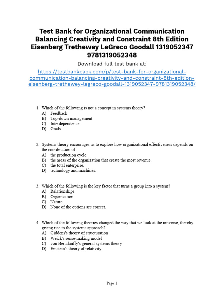 Organizational Communication Balancing Creativity and Constraint 8th ...