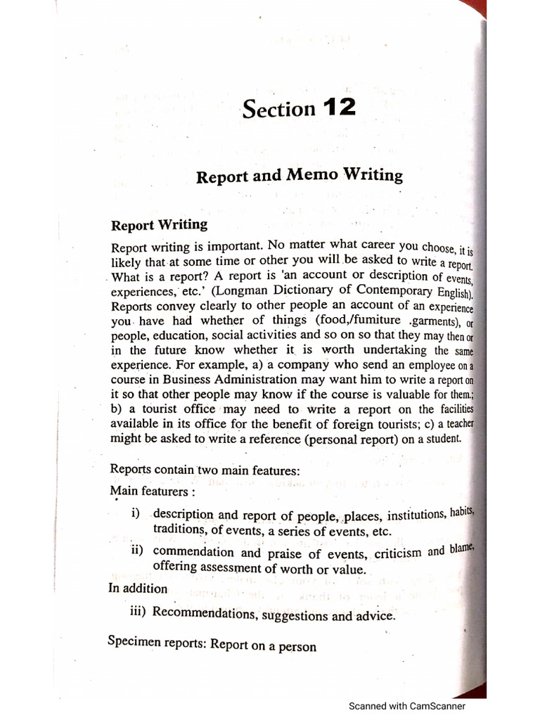 Report and Memo Writing | PDF