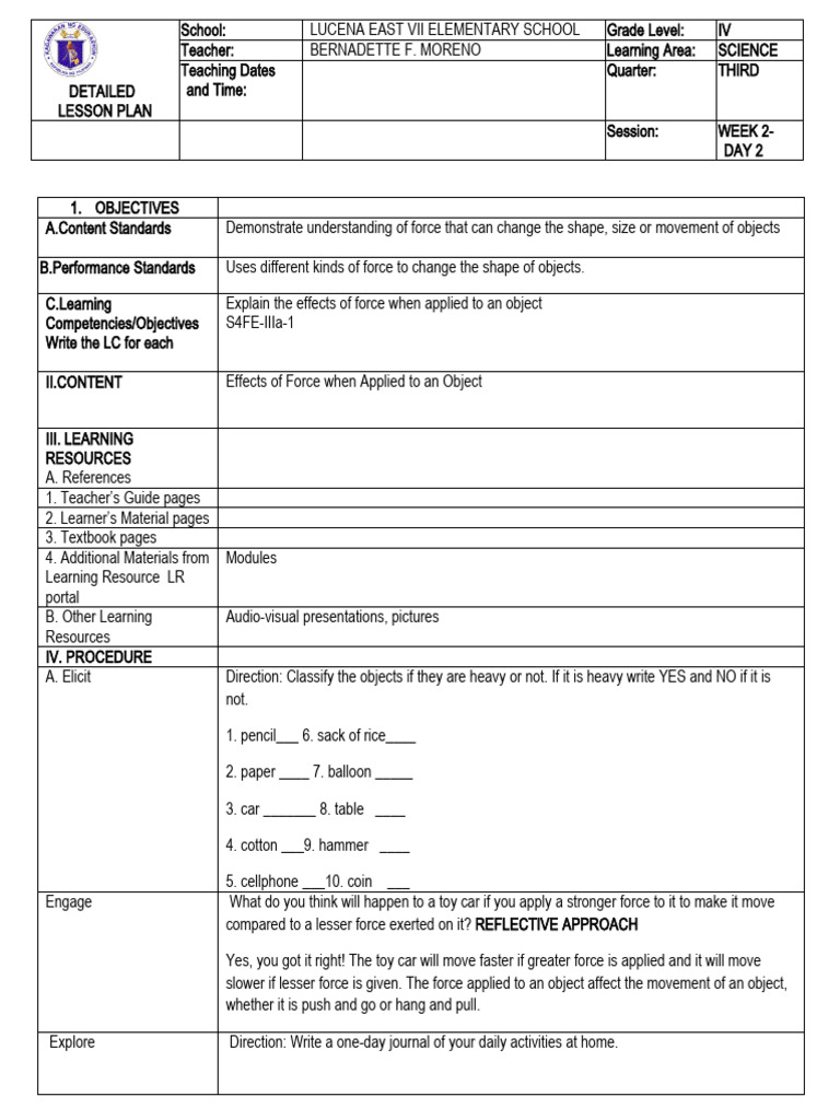 DLP Science4 WK2D2 | PDF