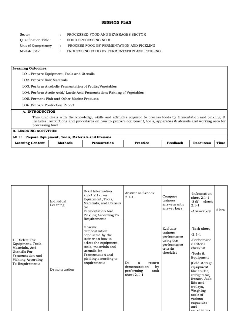 Session Plan 1 | PDF