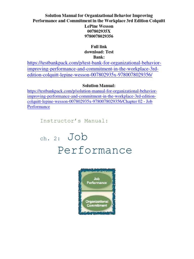 Organizational Behavior Improving Performance and Commitment in The ... Organizational Behavior Improving Performance and Commitment in The ...