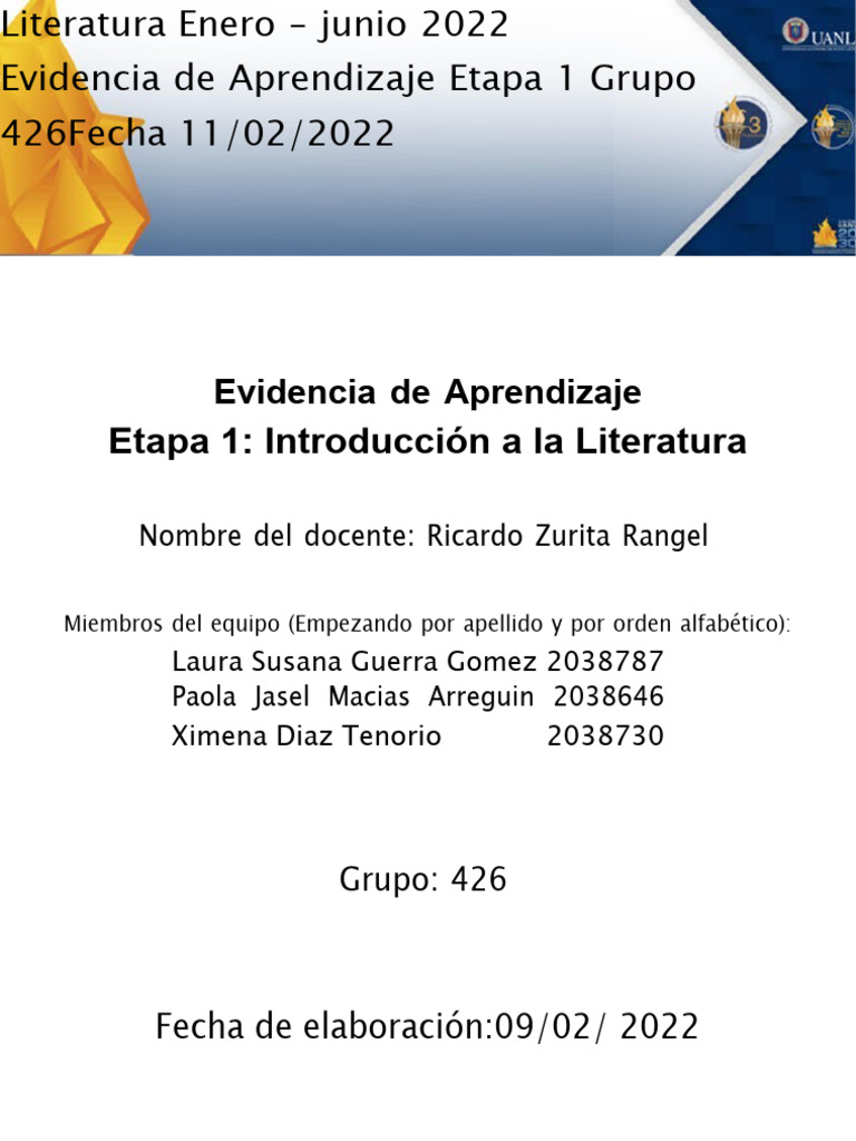 Equipo 4 - EV1 - LITERATURA | PDF