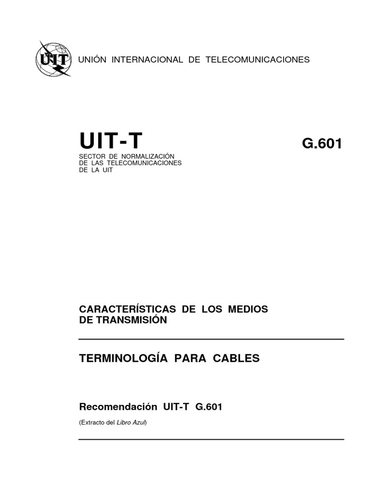 T Rec G.601 198811 I!!pdf S | PDF | Unión Internacional de ...
