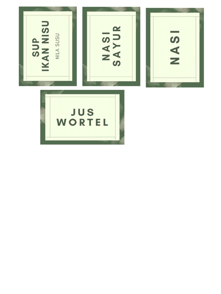 Contoh Papan Nama Menu | PDF
