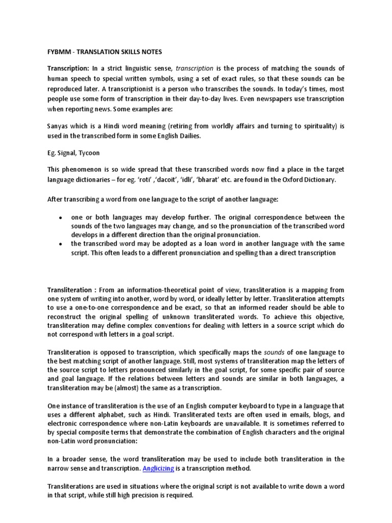 Translation Skills Notes | PDF | Translations | Sri Aurobindo