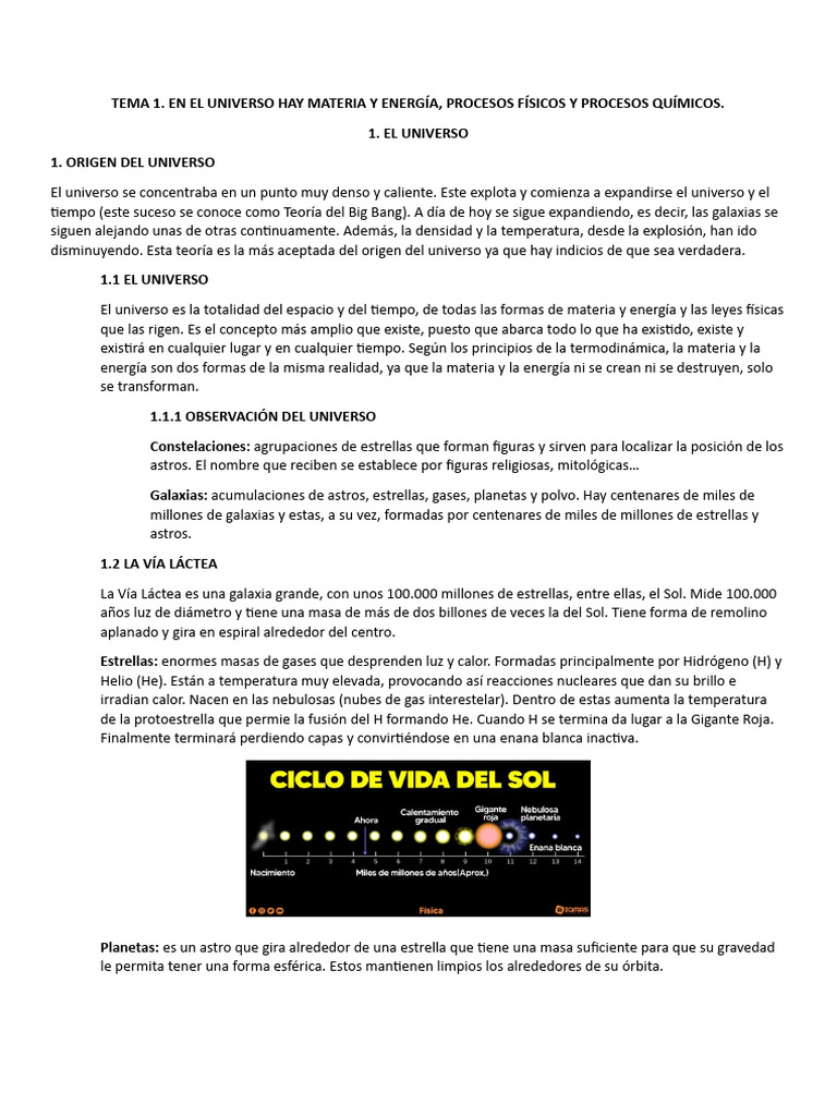 Tema 1 Cono | PDF | Importar | Universo