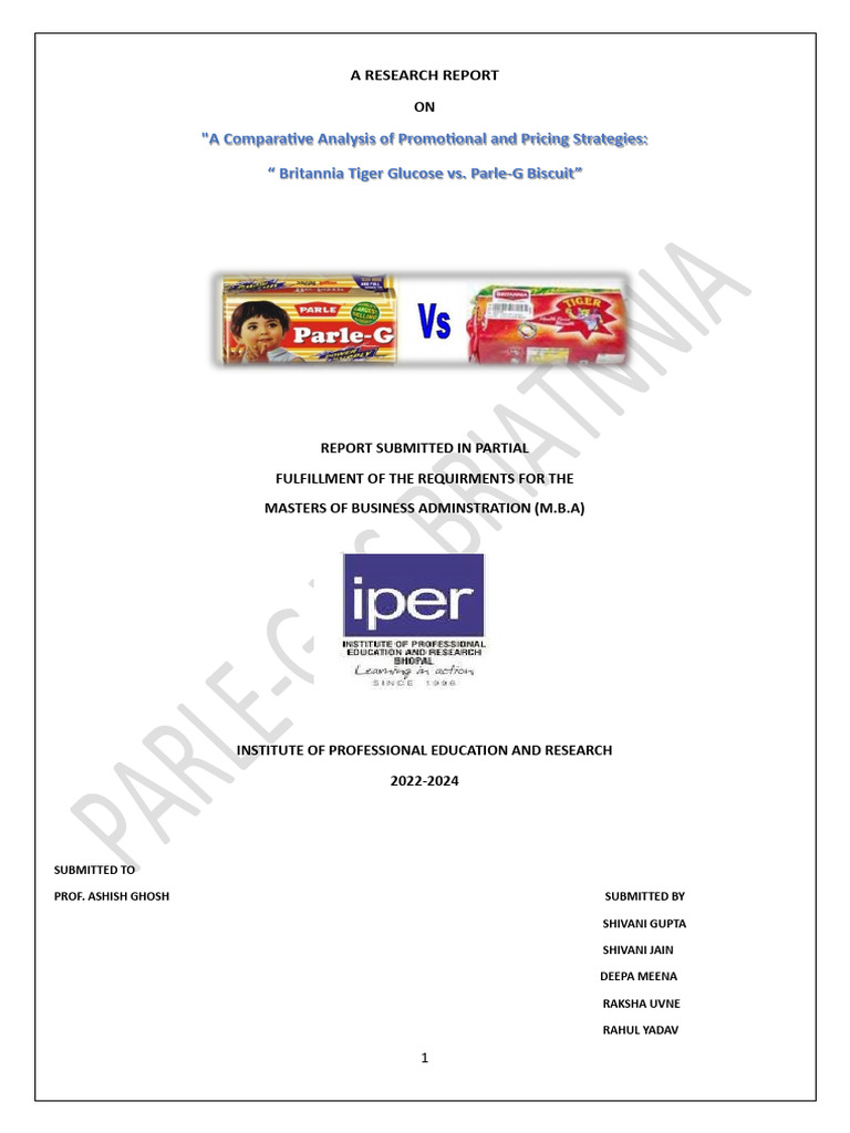 Britannia Vs Parle-G Research Report | PDF
