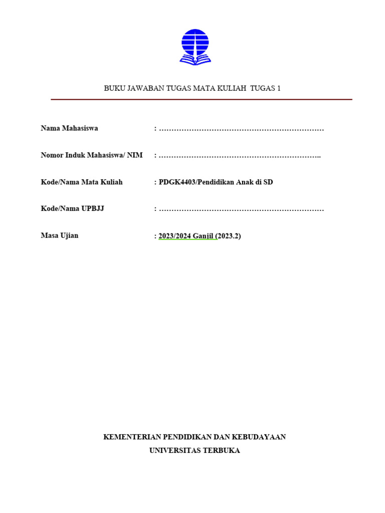 PDGK4403 Pendidikan Anak Di SD | PDF