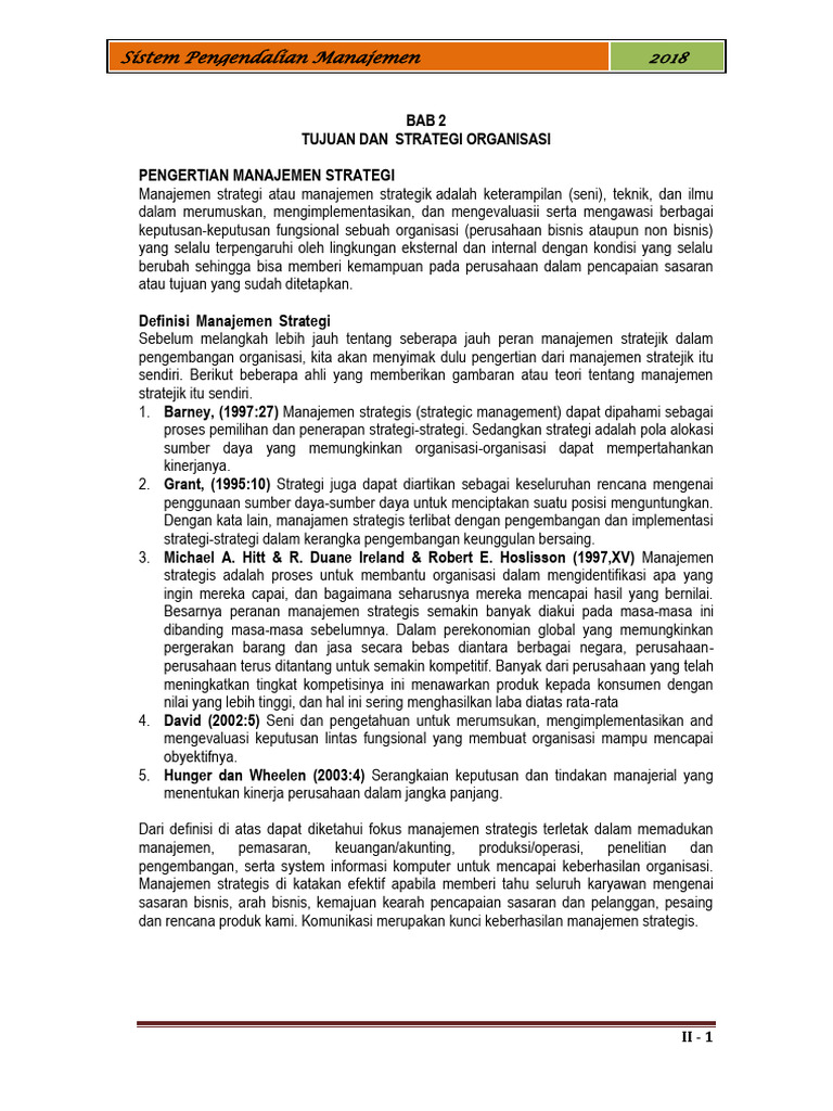 Bab 2 Tujuan Dan Strategi Organisasi | PDF