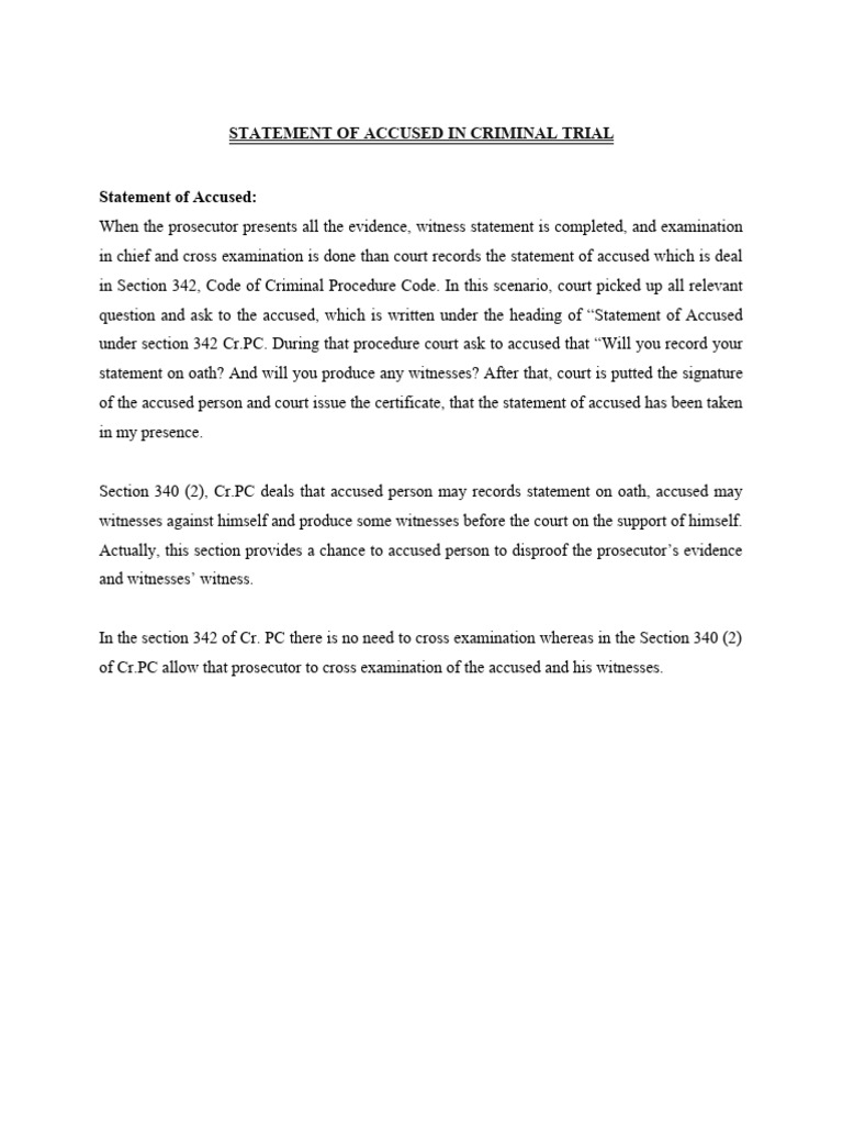 Statement of Accused | PDF