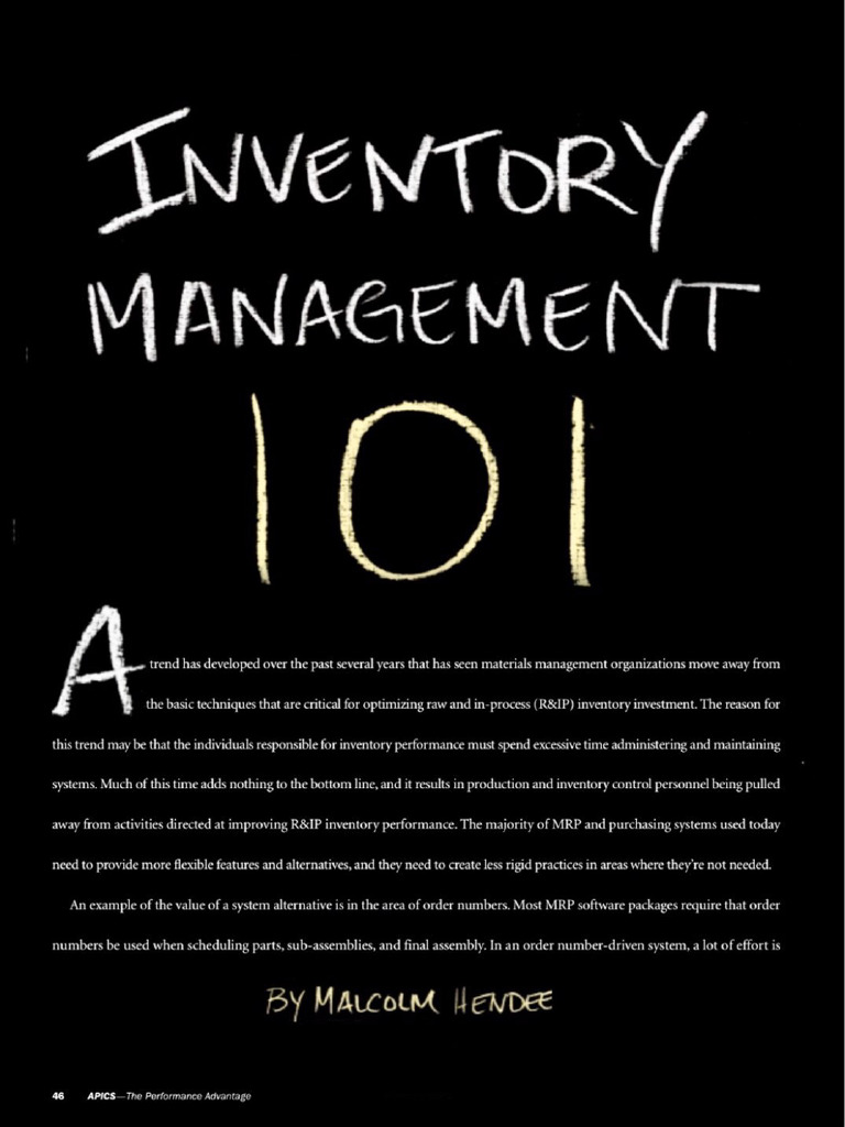 Inventory Management I | PDF
