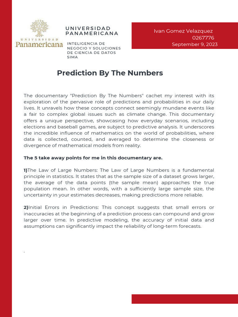 Prediction by The Numbers Ivan G | PDF | Self-Improvement | Computers