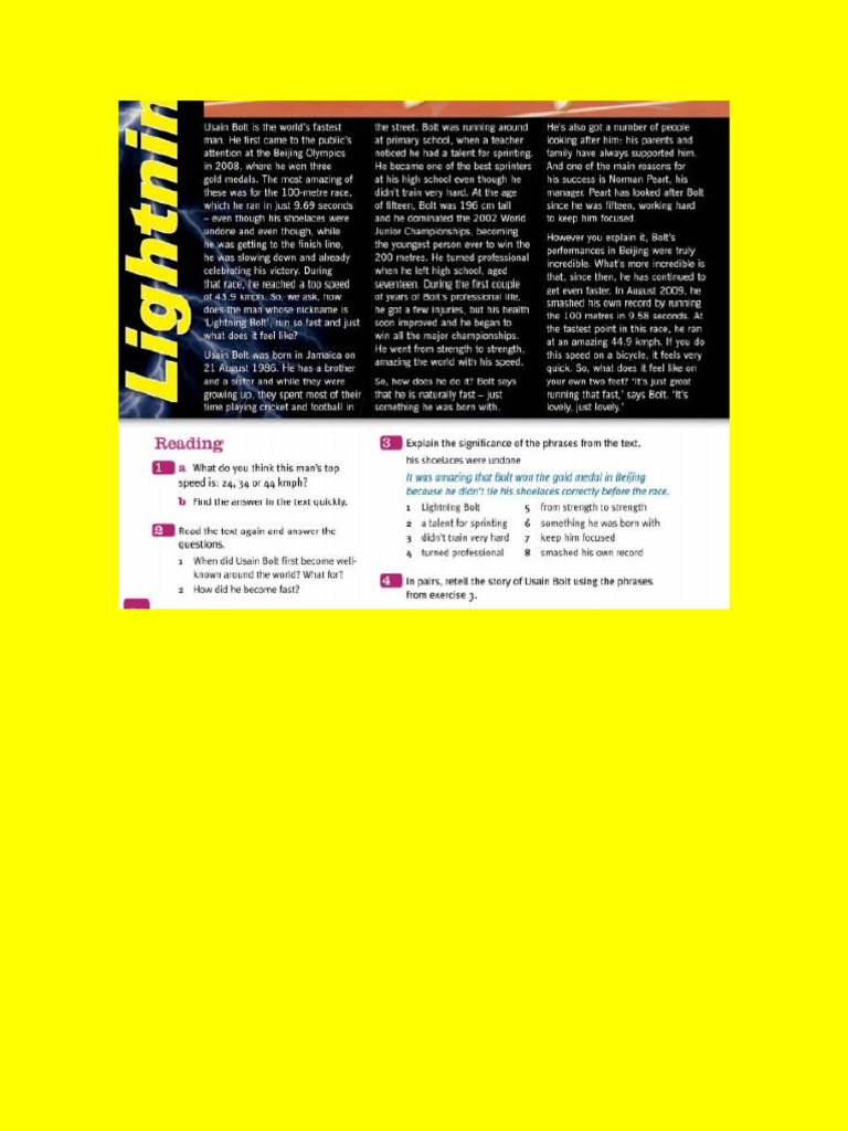 Sport Reading Usain B | PDF