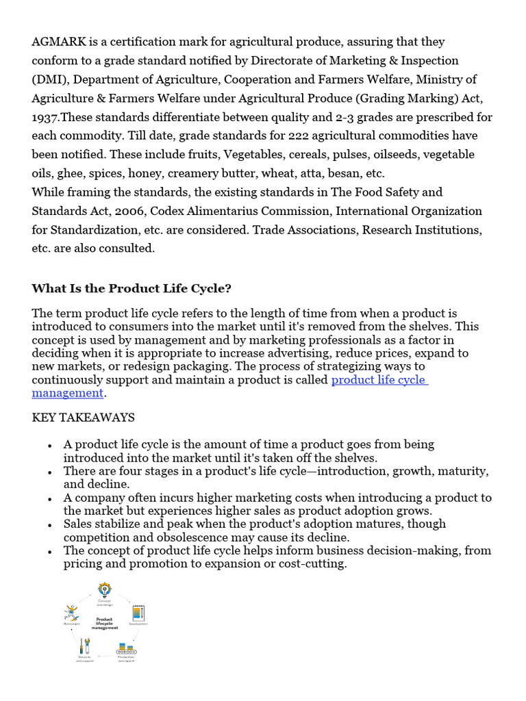 AGMARK Is A Certification Mark For Agricultural Produce | PDF