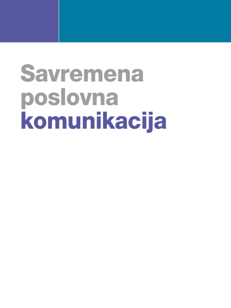 Savremena Poslovna Komun. 8.2.16 | PDF