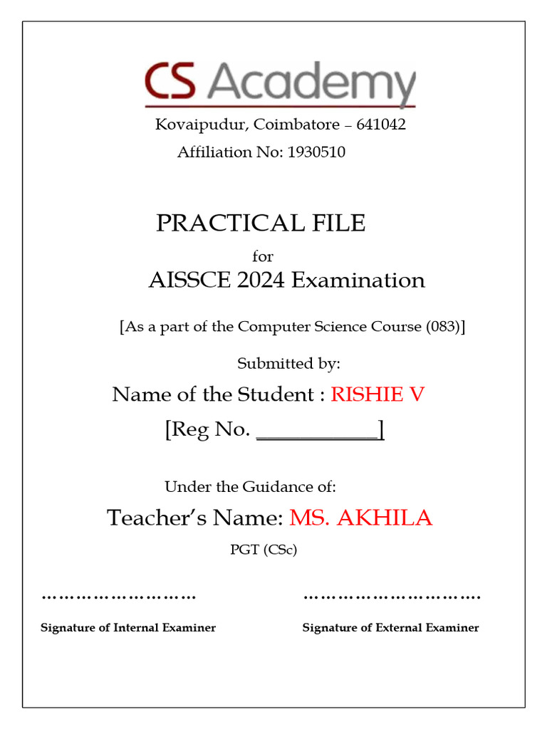 Practical File Removed-1 | PDF