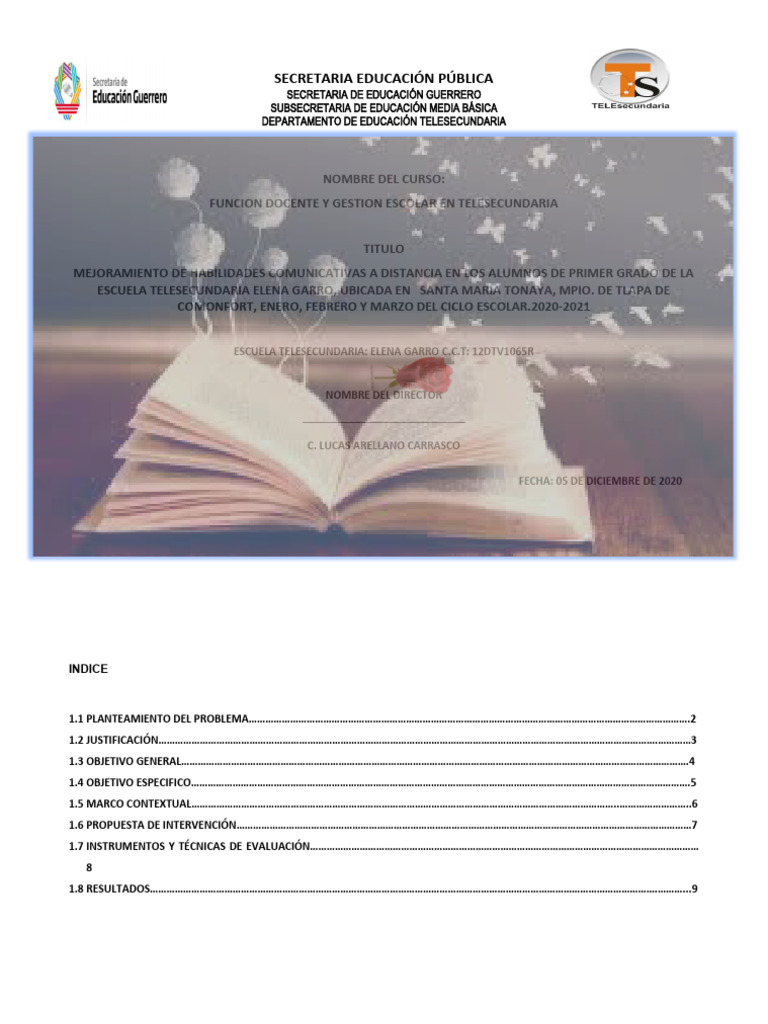 Proyecto de Lectura, Escritura y Comprension de Texto | PDF ...