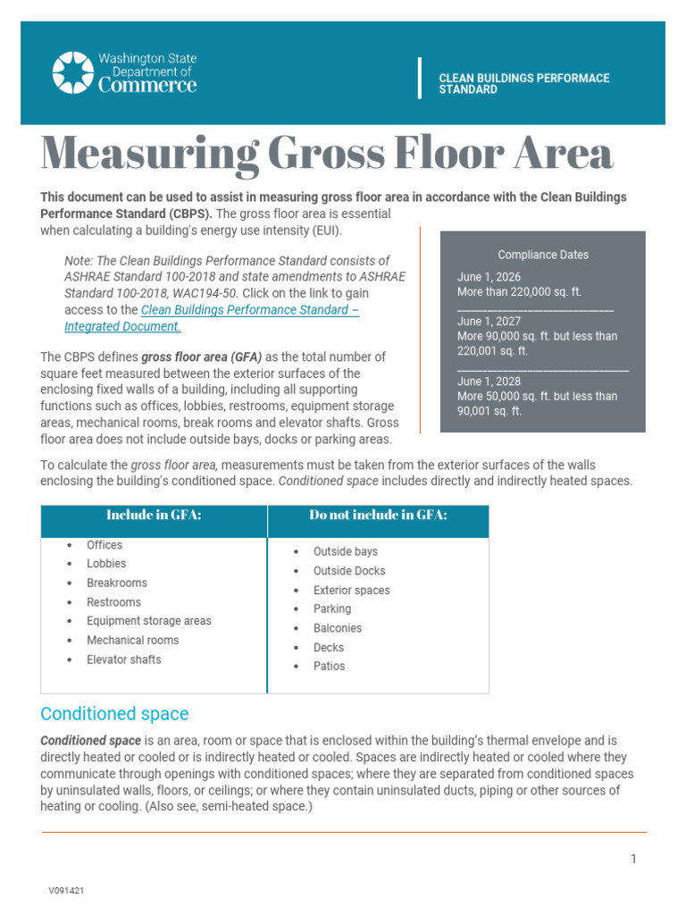 Measuring Gross Floor Area Guidelines | PDF
